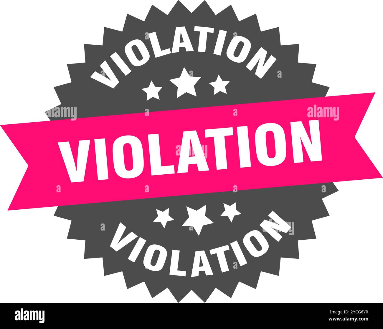 violation round pink label isolated on transparent background ...