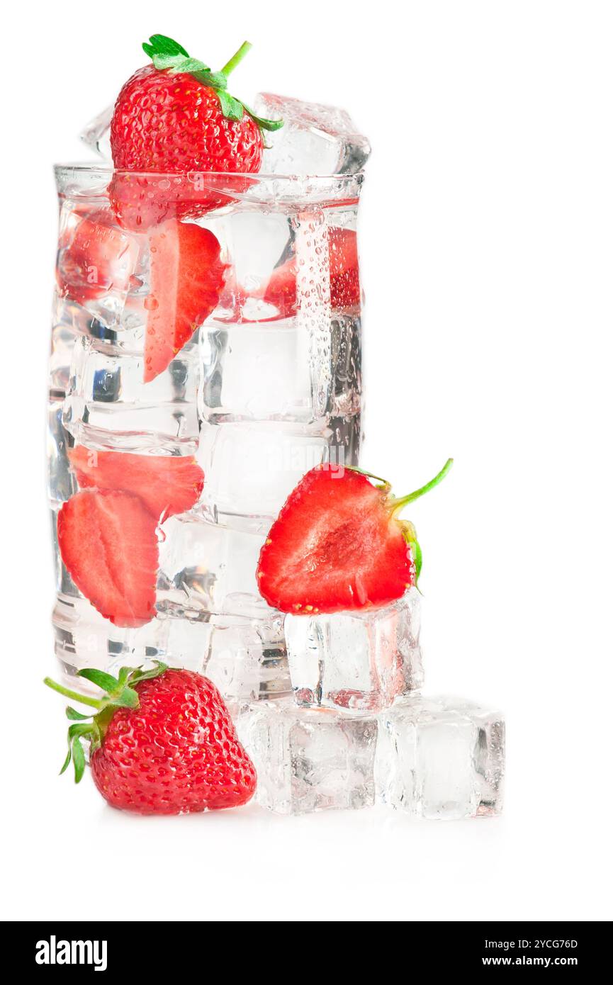 Iced mineral water with strawberry Stock Photo - Alamy