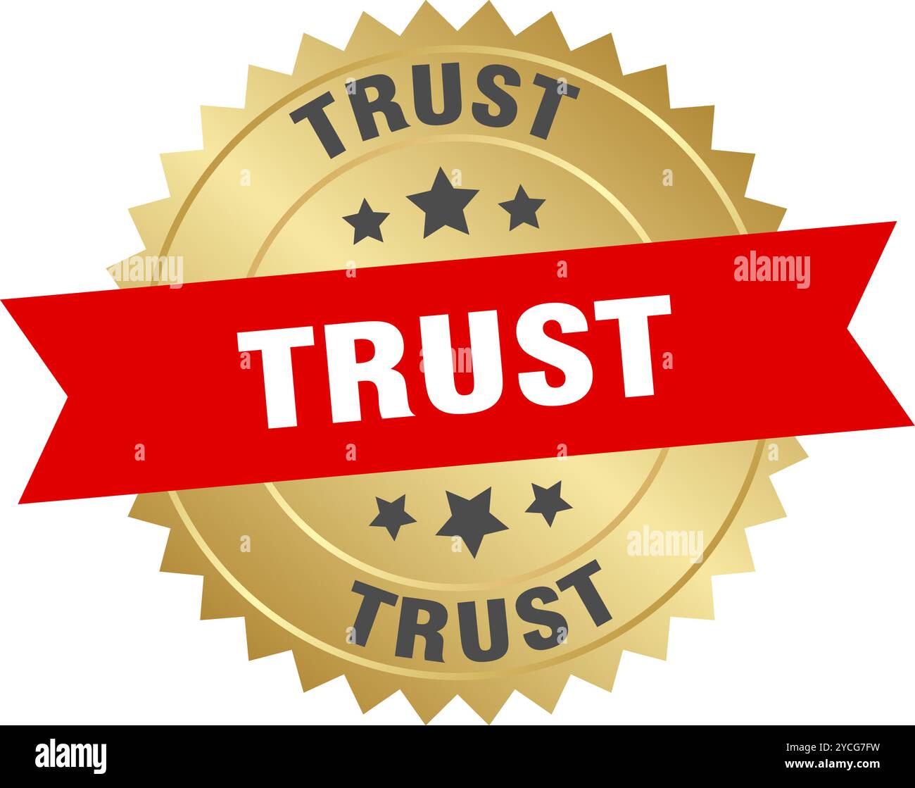 trust round red and gold label isolated on transparent background ...