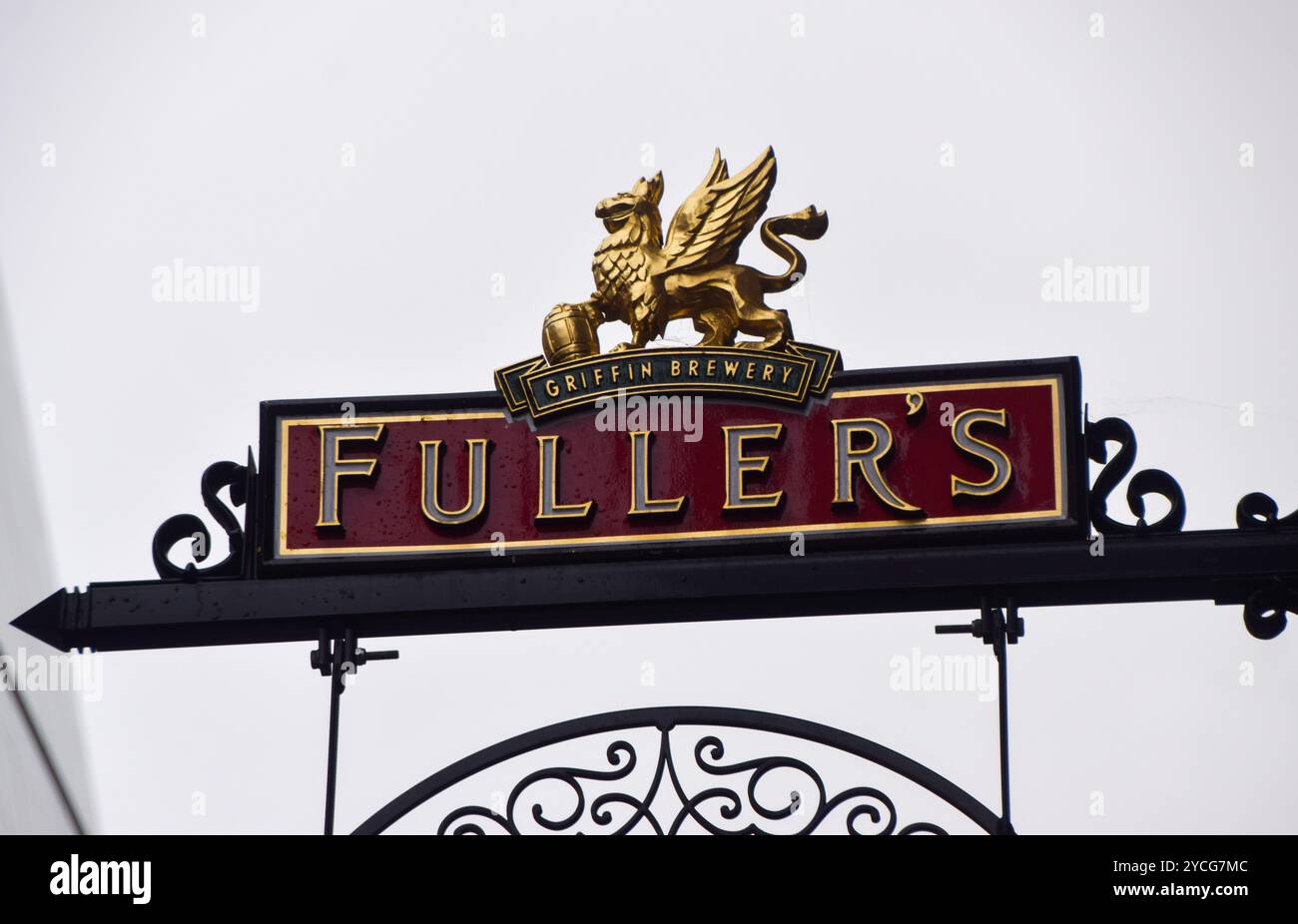 London, UK. 19th October 2024. A sign at a Fuller's pub in Central ...