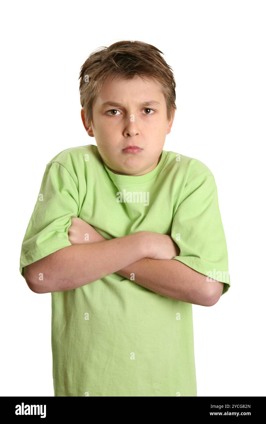 Grumpy boy arms crossed hi-res stock photography and images - Alamy