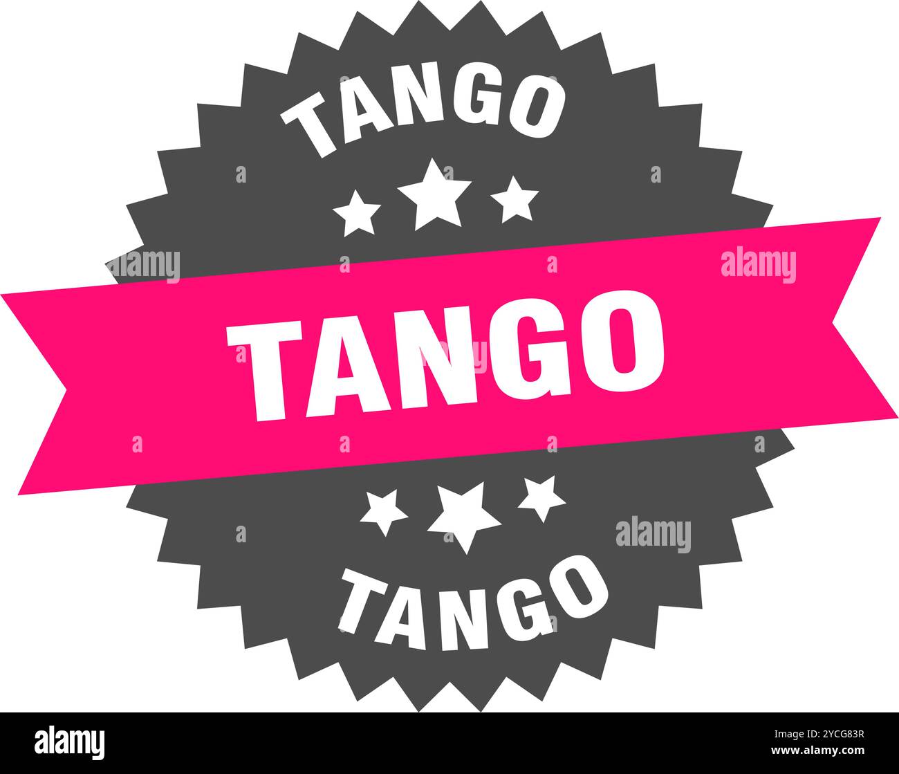 tango round pink label isolated on transparent background. tango Stock ...