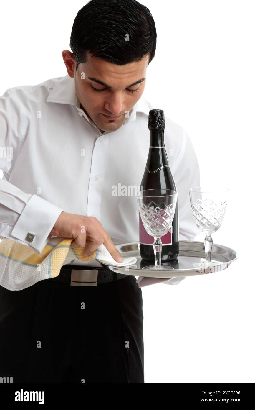 Wine waiter carrying tray wine hi-res stock photography and images - Alamy