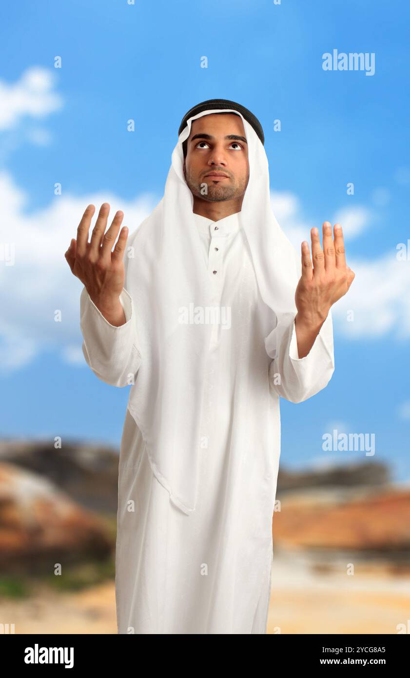 Middle eastern arab man with arms outstretched Stock Photo - Alamy