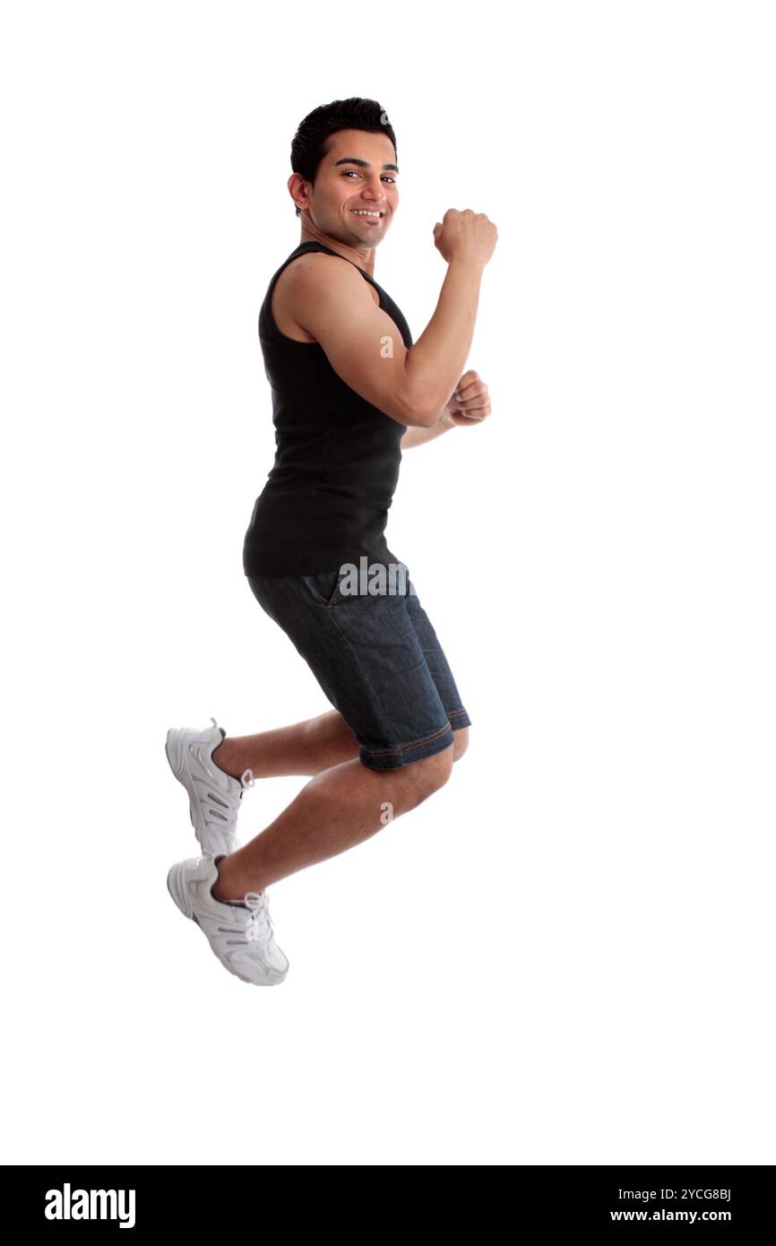 Man jumping joy victory Cut Out Stock Images & Pictures - Alamy