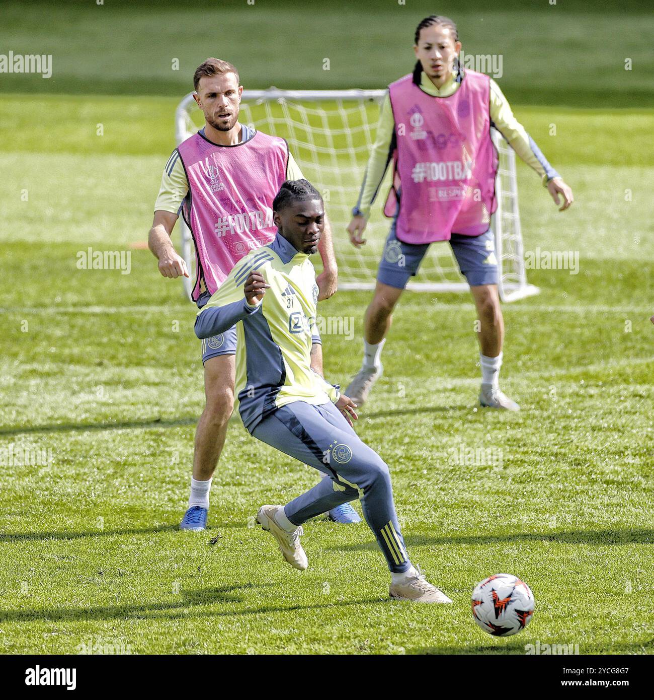 BAKOE, 23-10-2024, Neftchi Arena , season 2024 / 2025 , Ajax trains in ...