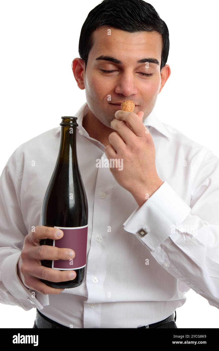 Man sniffing cork hi-res stock photography and images - Alamy