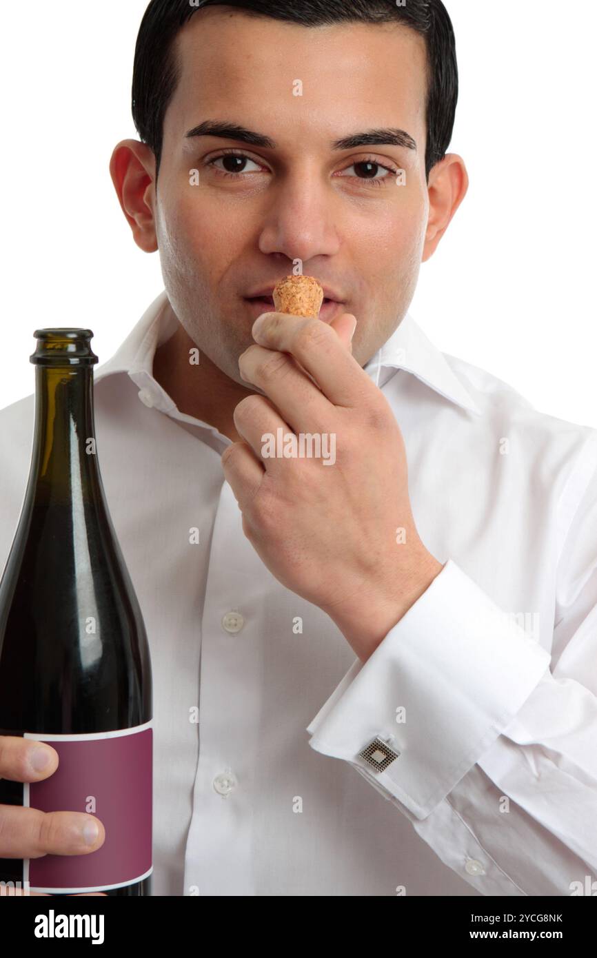 Man sniffing cork hi-res stock photography and images - Alamy