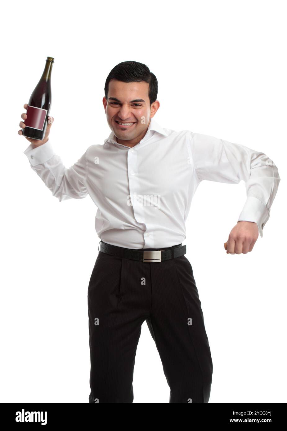 Party goer holding wine celebrating Stock Photo - Alamy