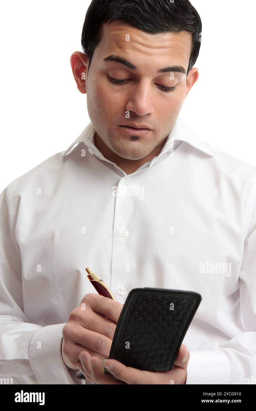 Man waiter writing notes hi-res stock photography and images - Alamy