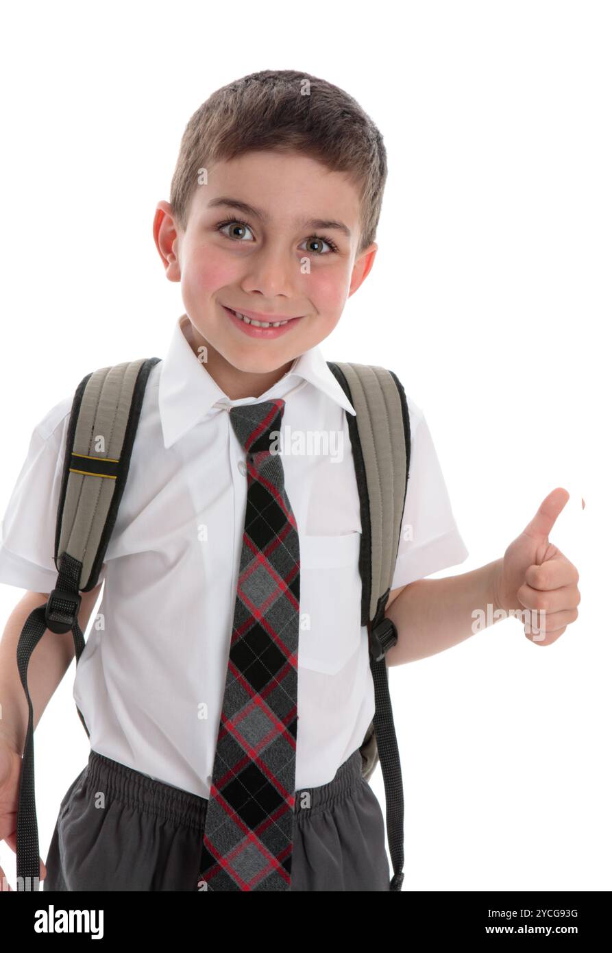 Schoolboy thumbs up Stock Photo - Alamy