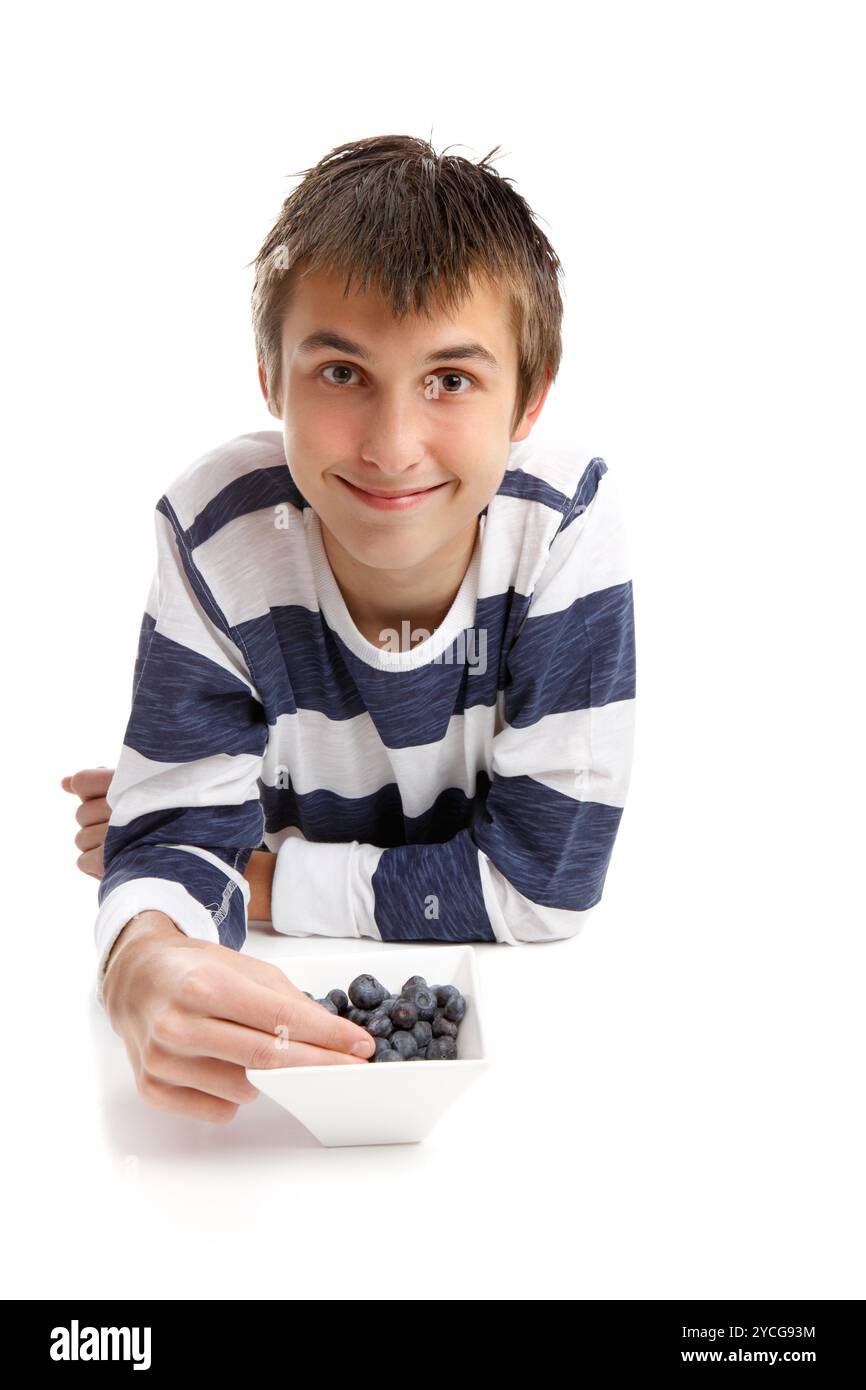 Happy child healthy eating Cut Out Stock Images & Pictures - Alamy