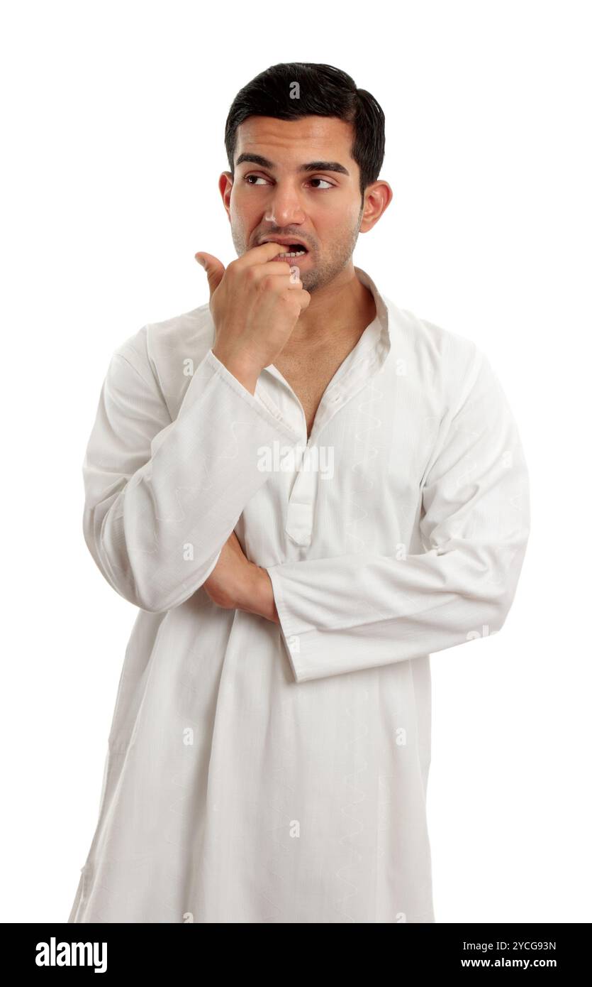Worried nervous indian man hi-res stock photography and images - Alamy