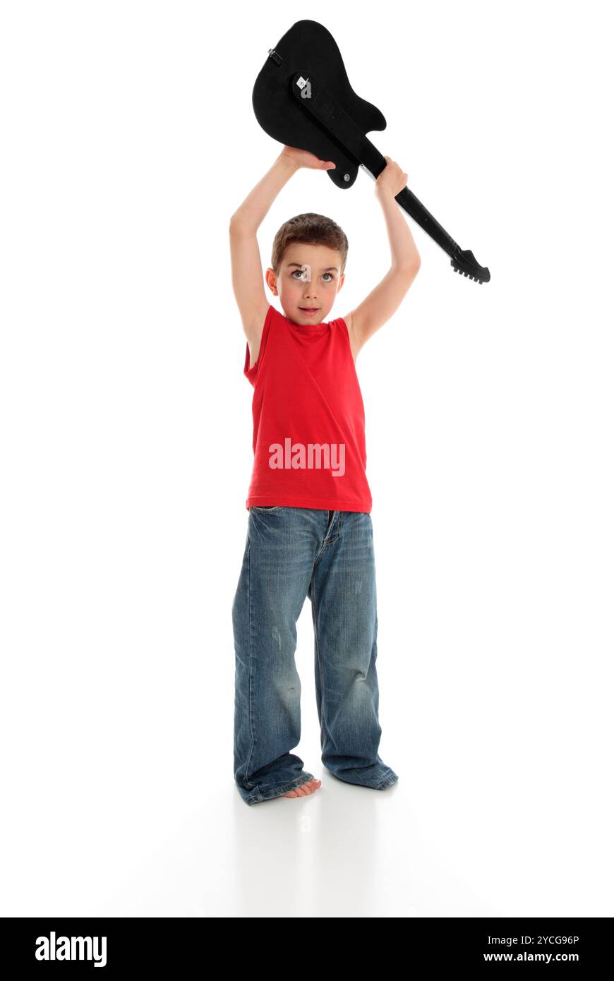 Boy holding electric guitar hi-res stock photography and images - Alamy