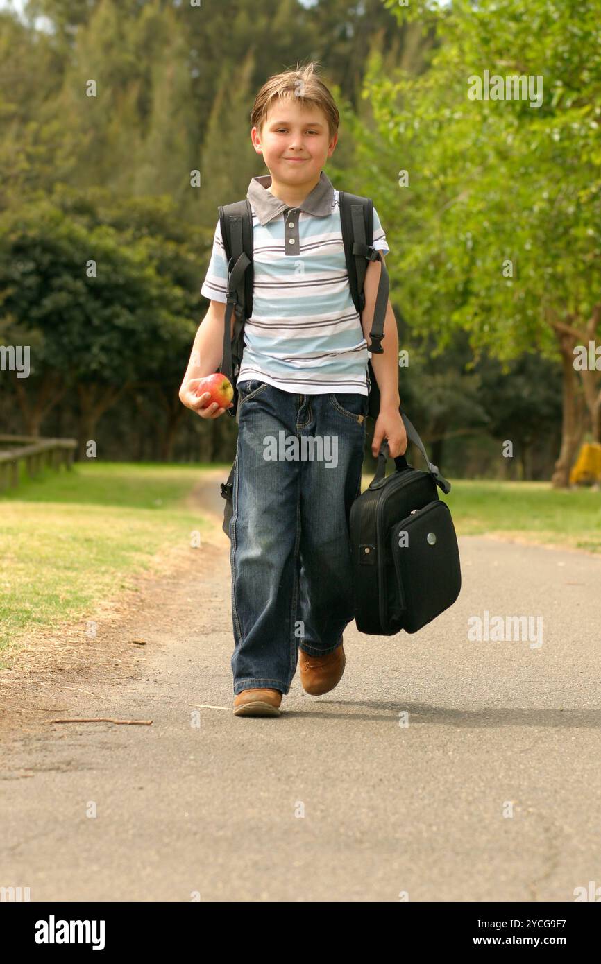 Boy student back to chool Stock Photo - Alamy