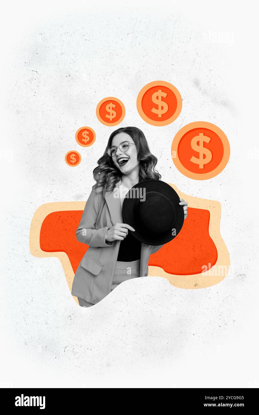 Composite trend artwork 3D sketch image collage of business success ...