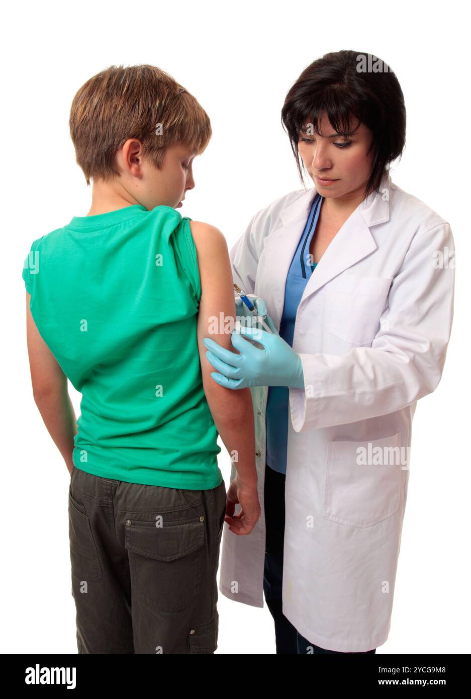 Flu child injection Cut Out Stock Images & Pictures - Alamy