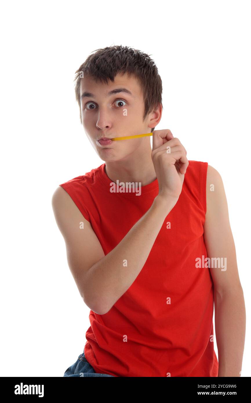 Boy stretching a jelly snake candy Stock Photo - Alamy