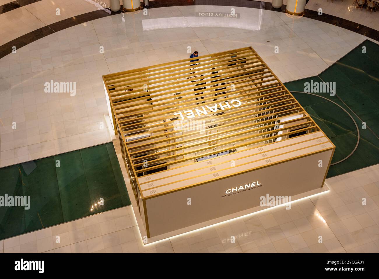 Overhead view of the Chanel boutique in the Dubai Mall, UAE Stock Photo ...