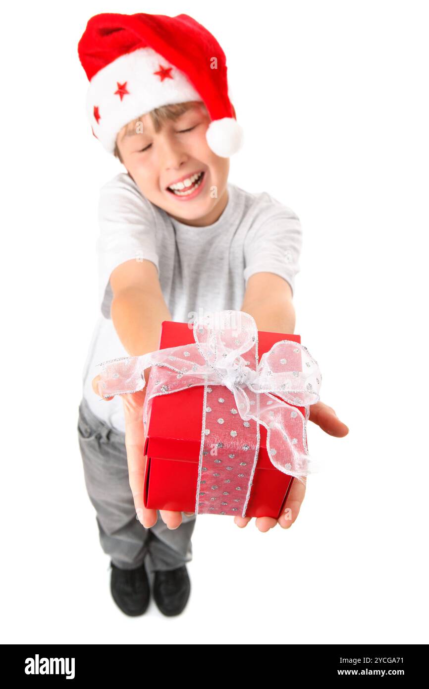 Child giving child a gift Cut Out Stock Images & Pictures - Alamy