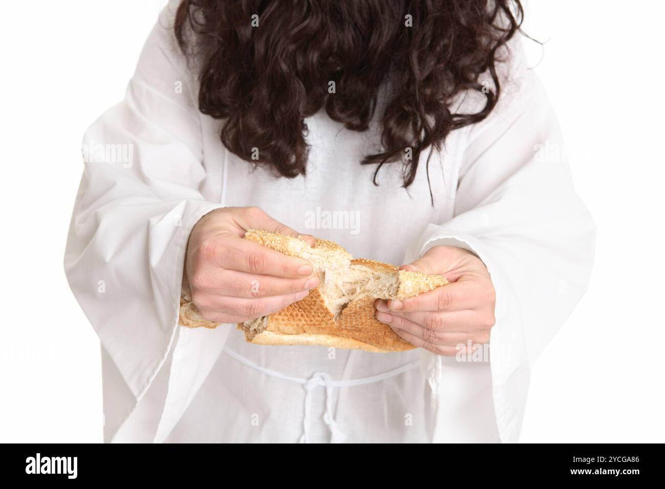 Jesus gave thanks and broke the bread Stock Photo - Alamy