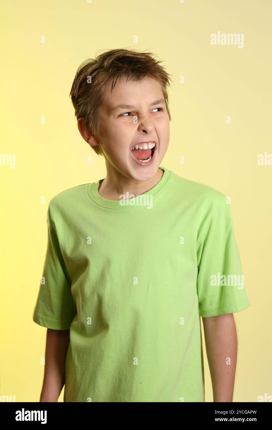 Angry boy screaming shouting Stock Photo - Alamy