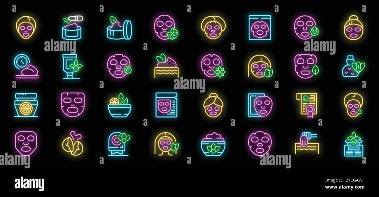 Woman applying a cosmetic face mask, different types of facial beauty ...