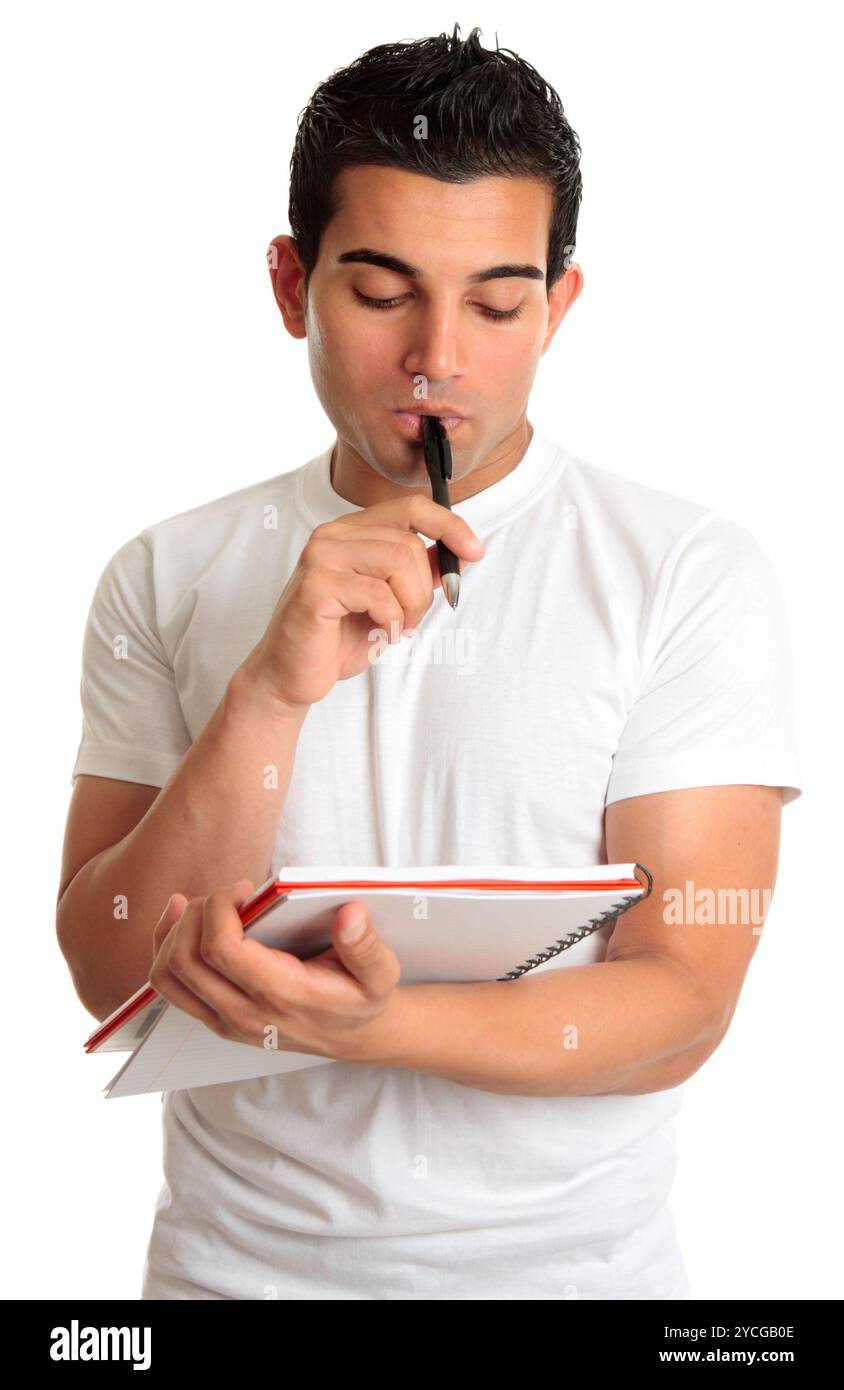 Male student writes lecture hi-res stock photography and images - Alamy