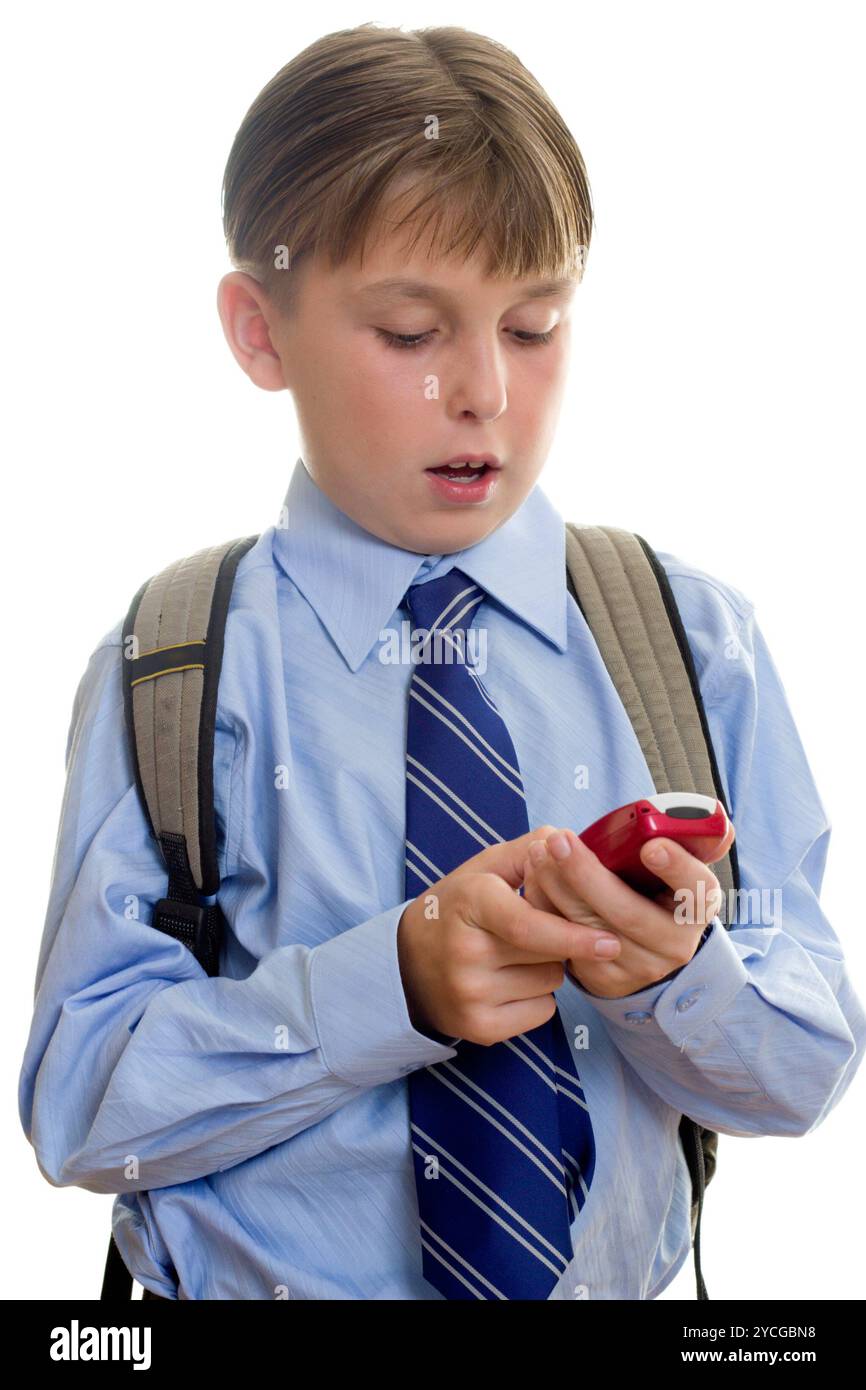 School child texting uniform hi-res stock photography and images - Alamy