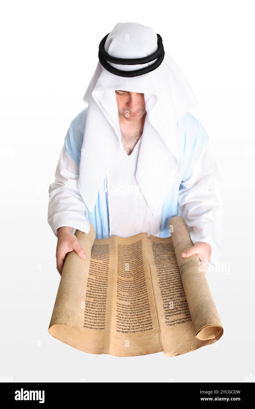 Man showing scroll Stock Photo - Alamy