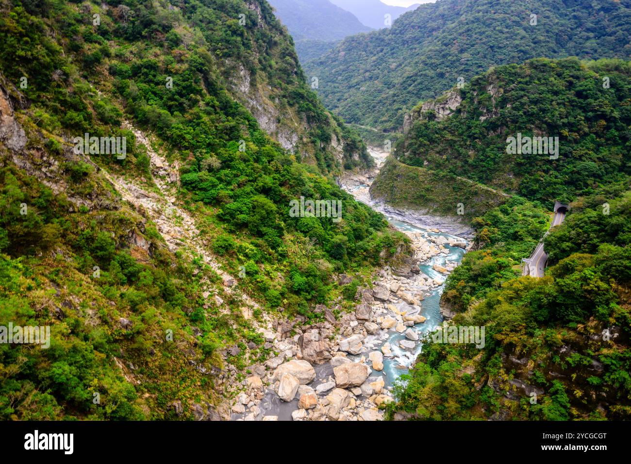 Scenic Mountain Valley of Taroko National Park in Taiwan Stock Photo ...