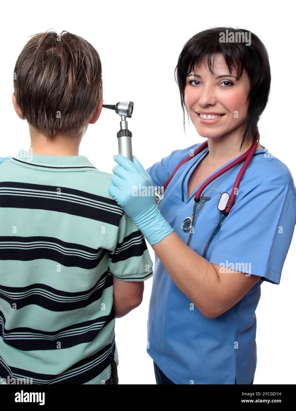 Happy healthcare worker with patient Stock Photo - Alamy