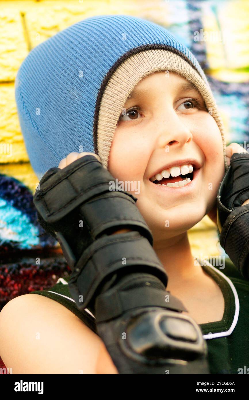 Cool happy boy laughing Stock Photo - Alamy