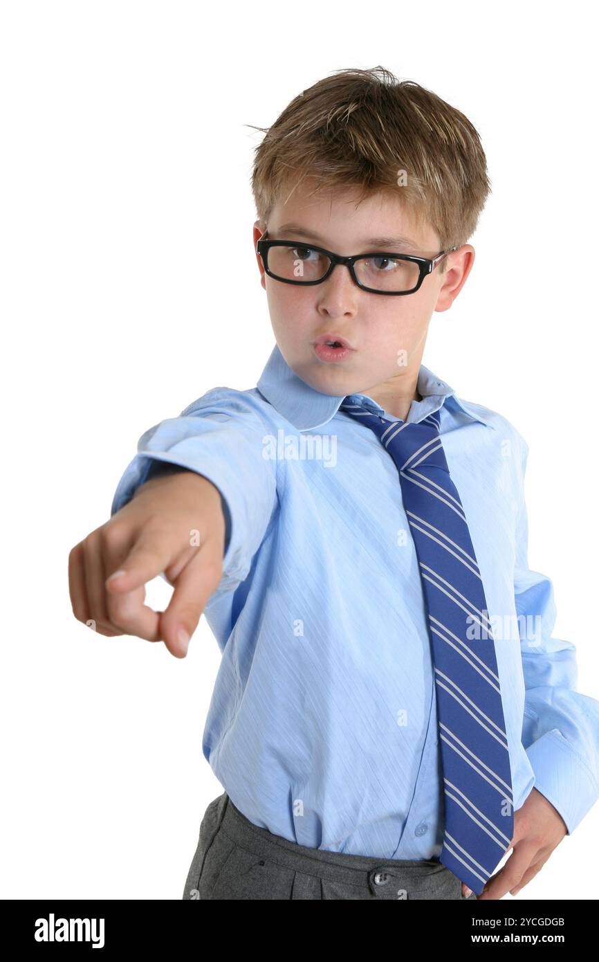 Assertiive child pointing his finger Stock Photo - Alamy