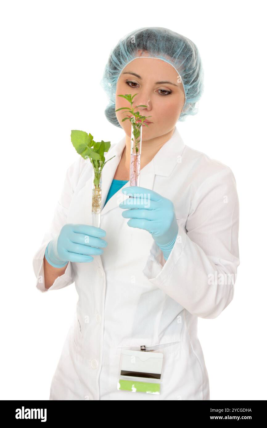 Scientist with test tubes Stock Photo - Alamy
