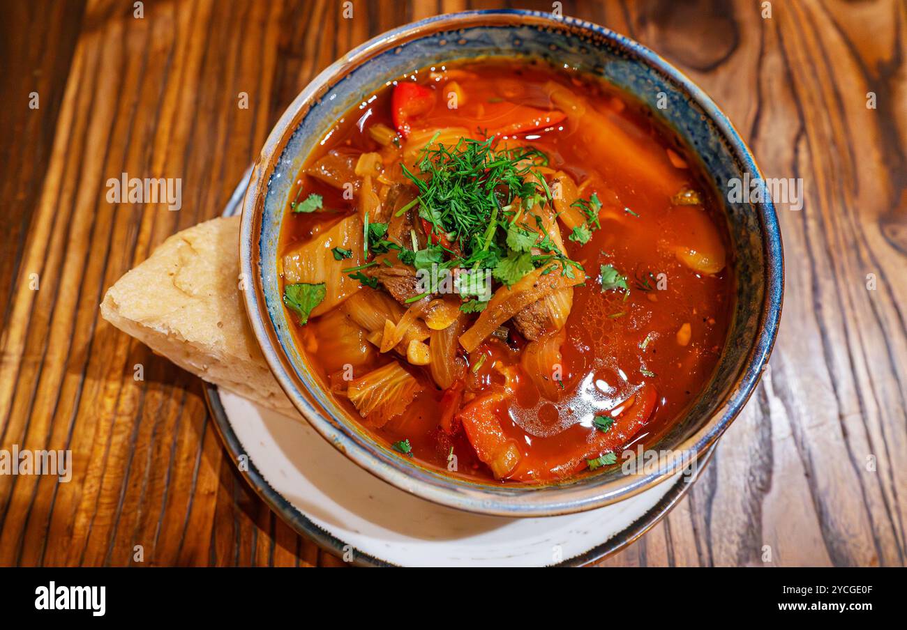 Chorba with lamb. National soup of Middle East Stock Photo - Alamy