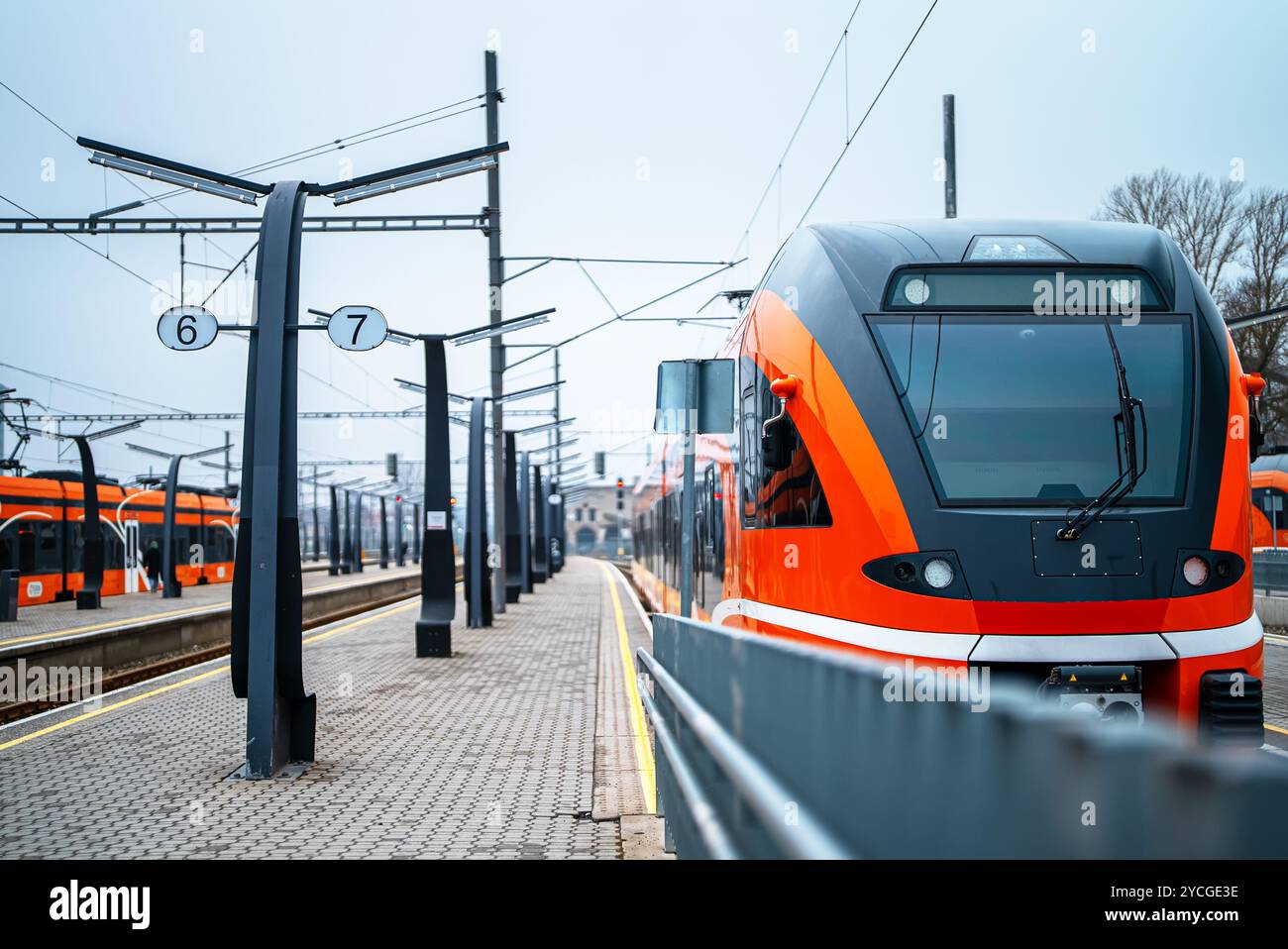 Estonian modern national rail transport at main station Stock Photo - Alamy