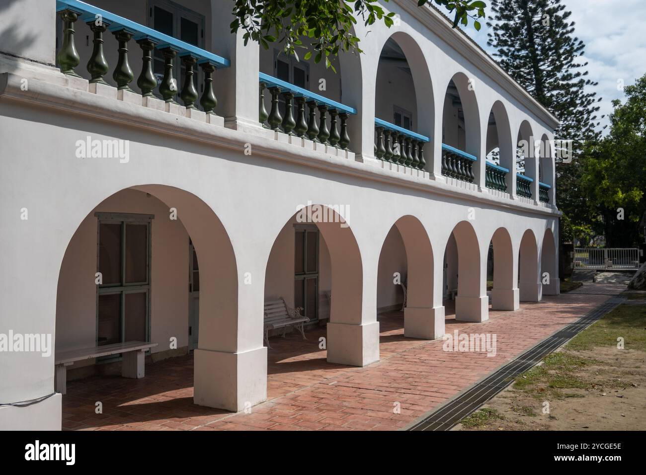 White Arched Colonnade at Anping Tree House in Tainan, Taiwan Stock ...