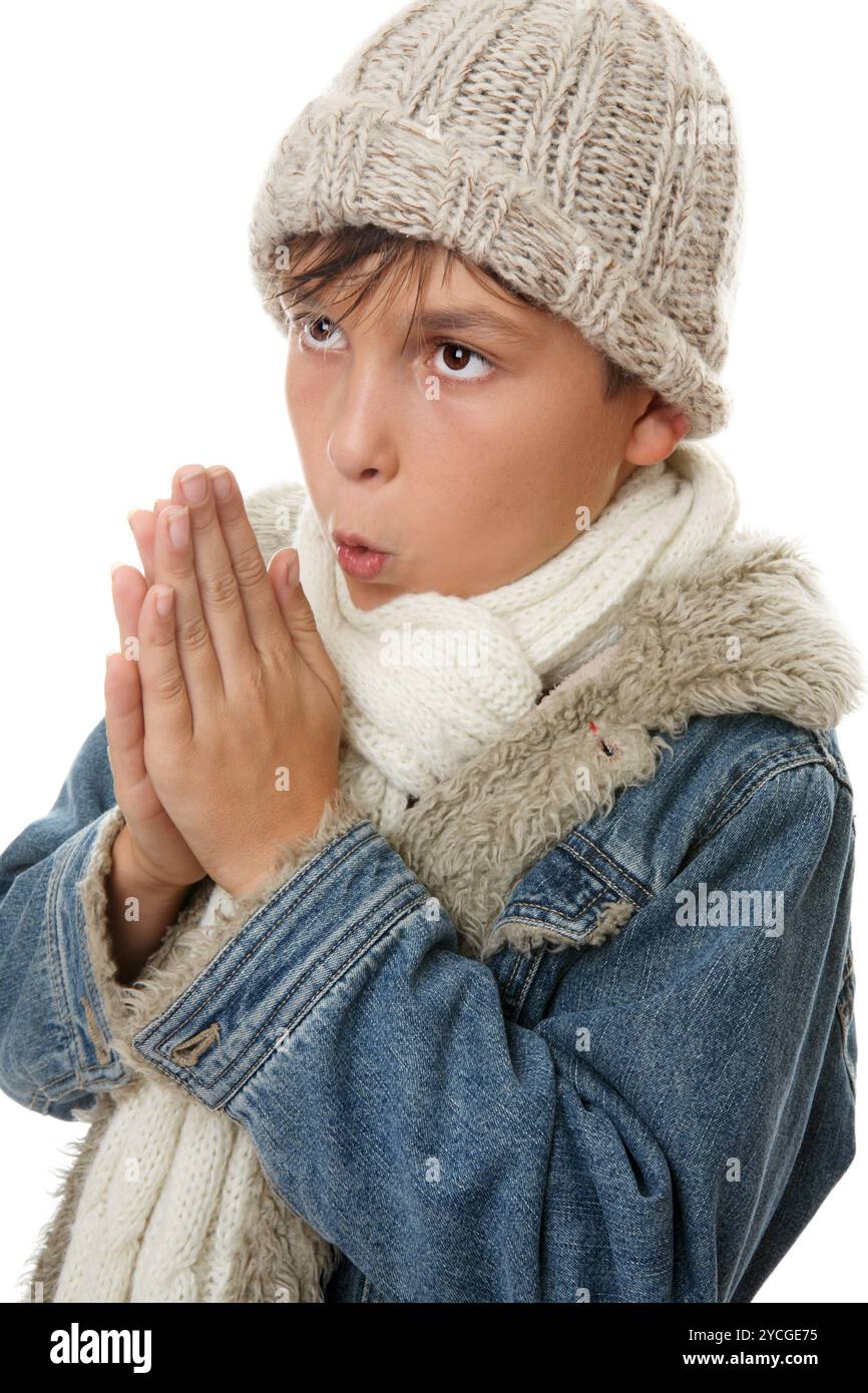 Child rubbing hands cold hi-res stock photography and images - Alamy