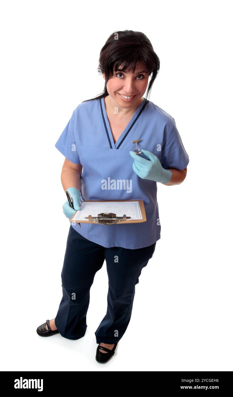 Nurse with medical chart Stock Photo - Alamy