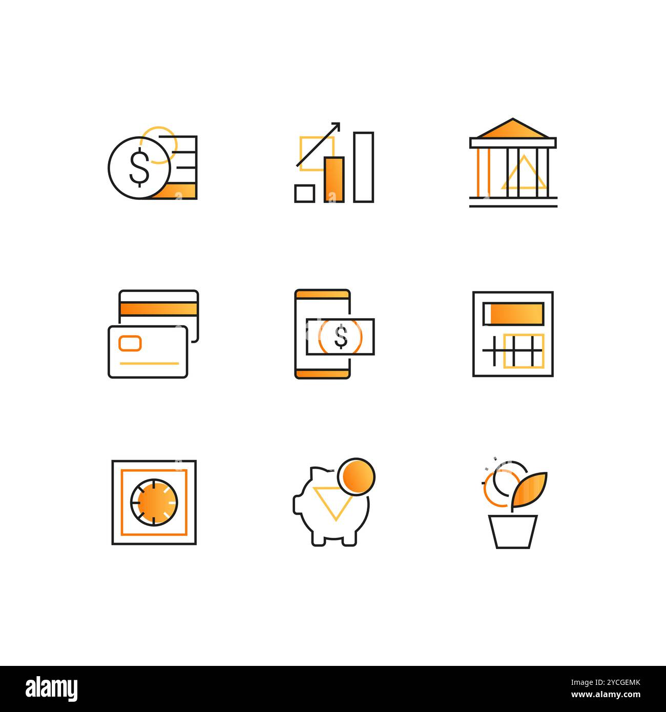 Economic analysis line icons Stock Vector Images - Alamy
