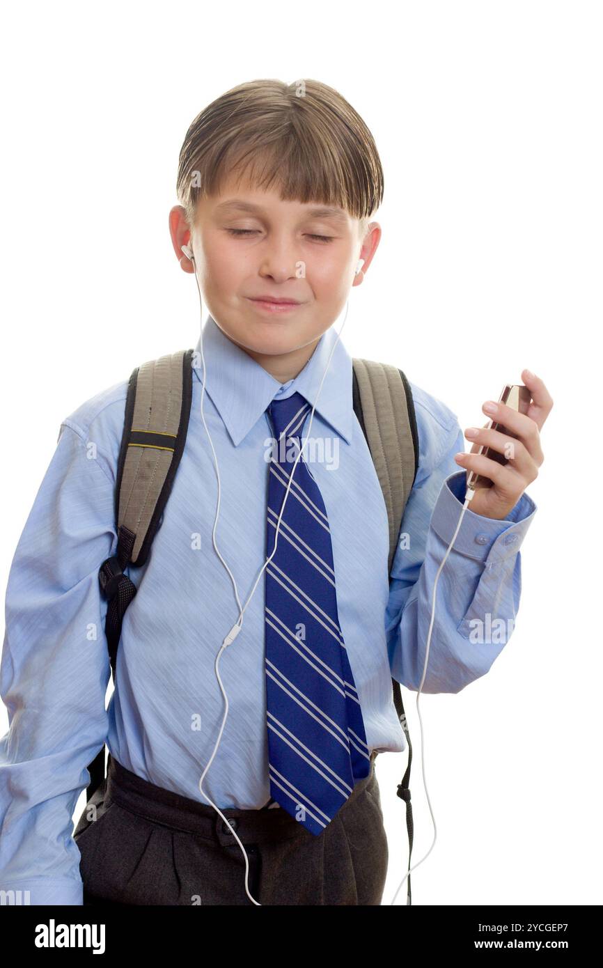 Child enjoying music player Stock Photo - Alamy