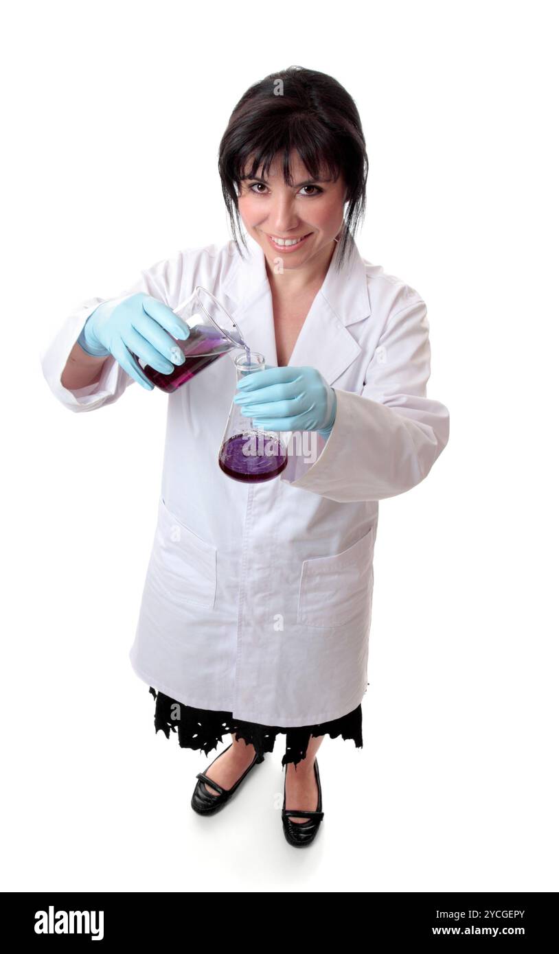 Female lab worker testing Cut Out Stock Images & Pictures - Alamy