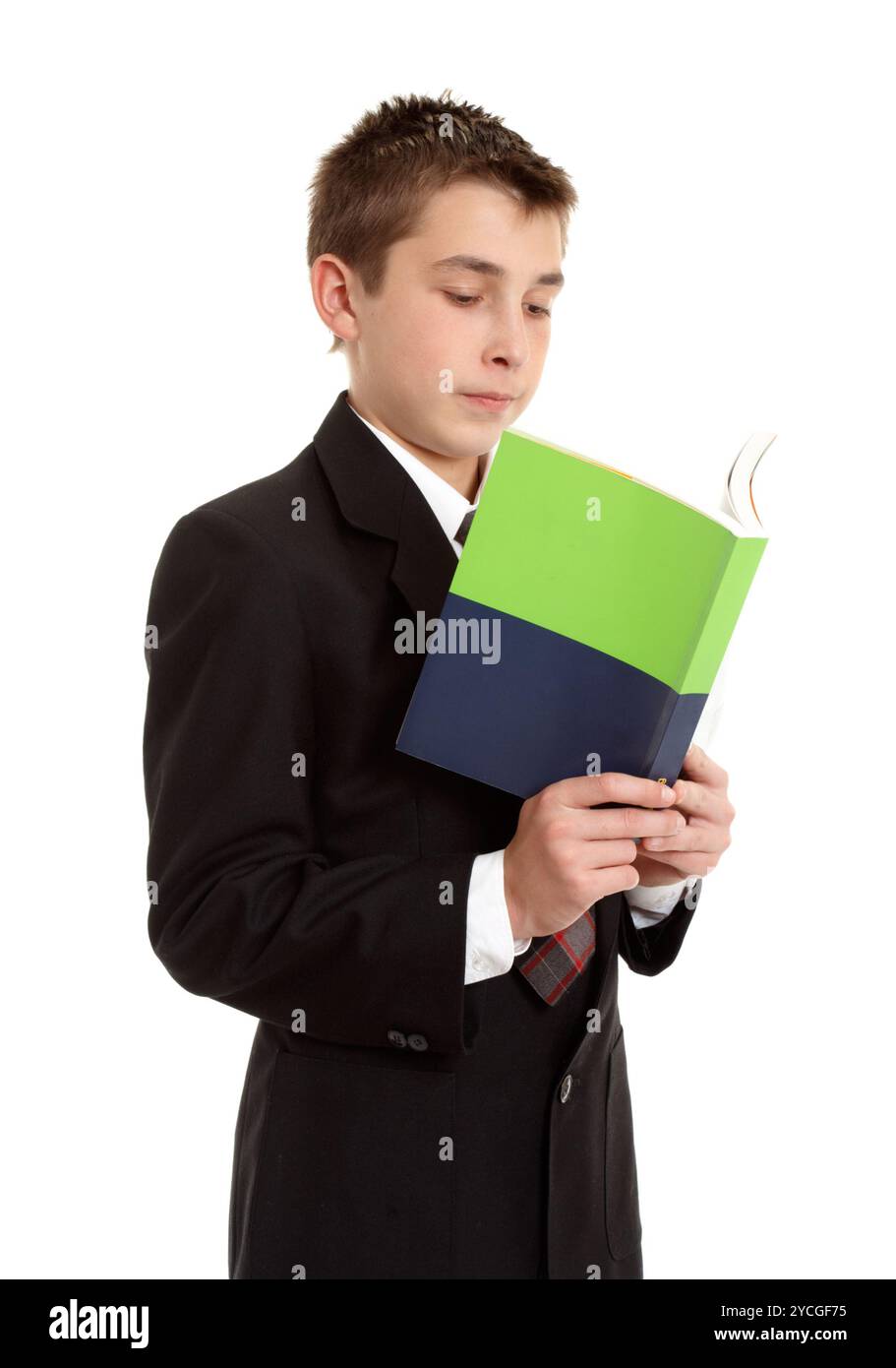 Secondary school student reading Stock Photo - Alamy