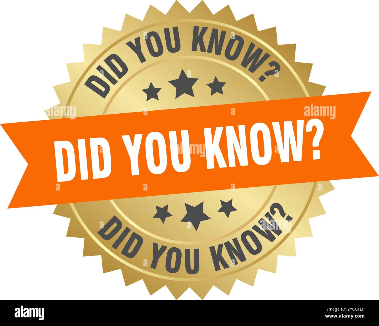 did you know round orange and gold label isolated on transparent ... did you know round orange and gold label isolated on transparent ...