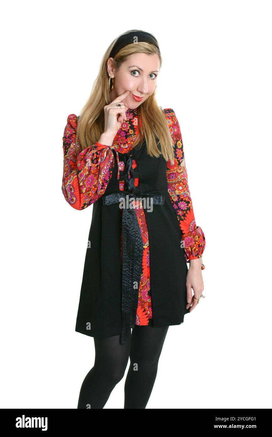 Funny retro paisley girl Stock Photo - Alamy