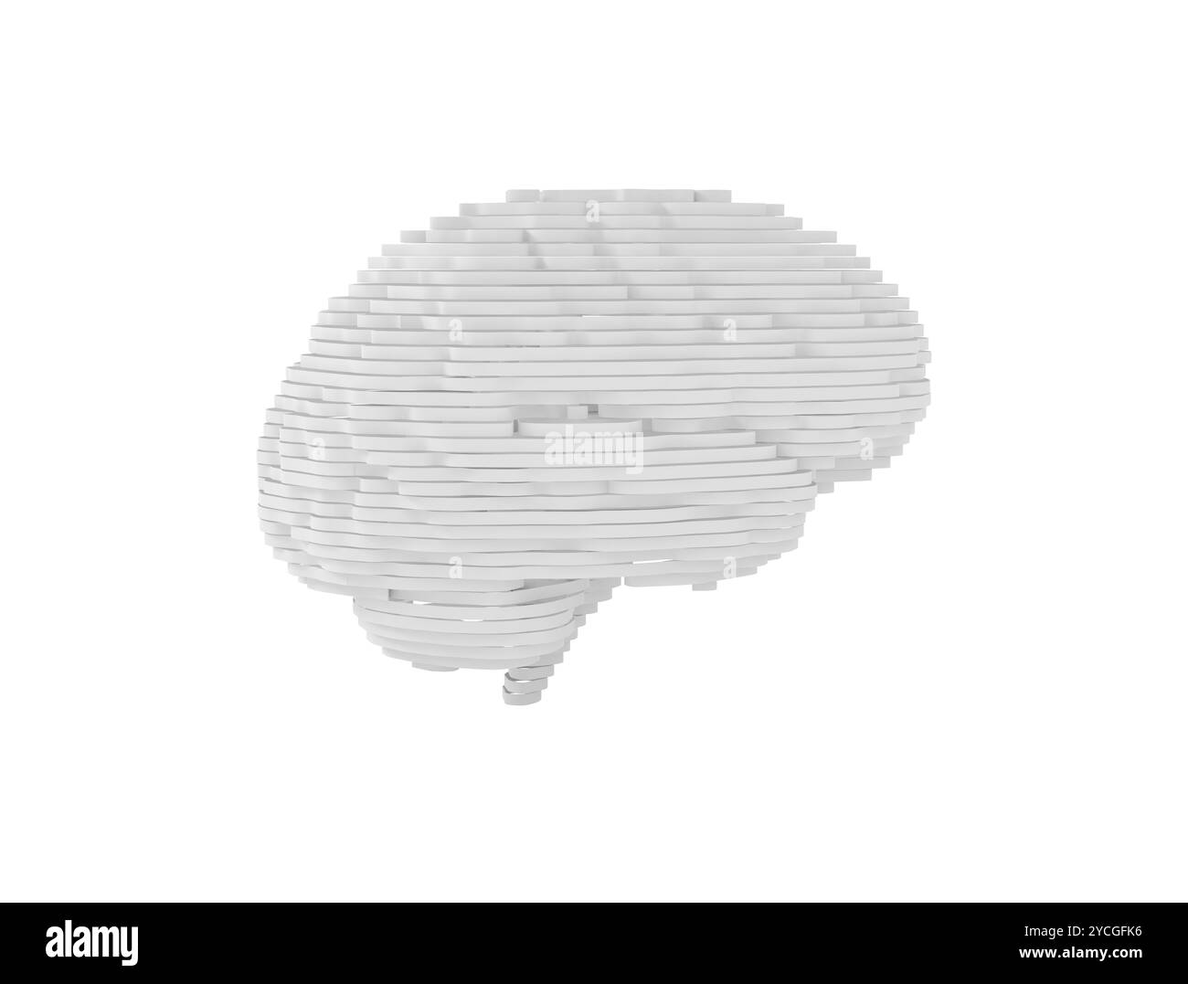 Human brain conceptual 3d illustration. Cut small lines isolated on ...