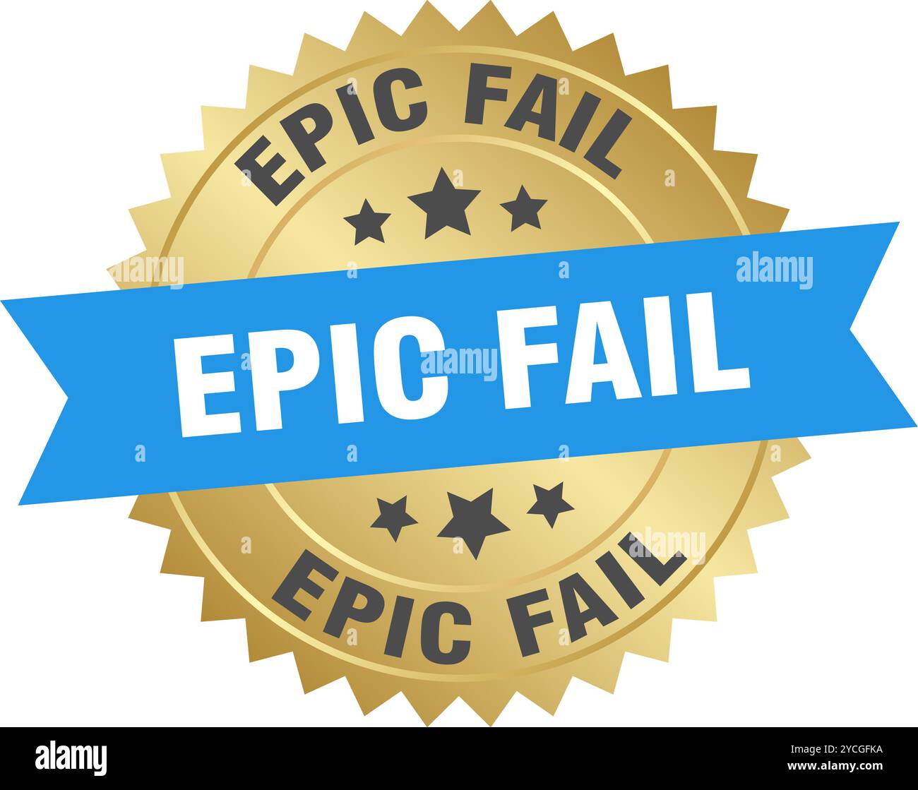 epic fail round blue and gold label isolated on transparent background ...