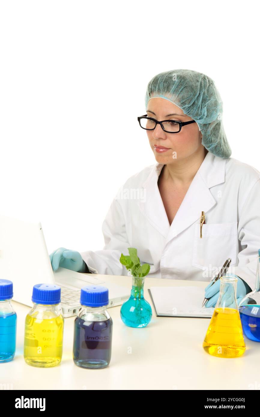 Genetically modified plant female scientist hi-res stock photography ...