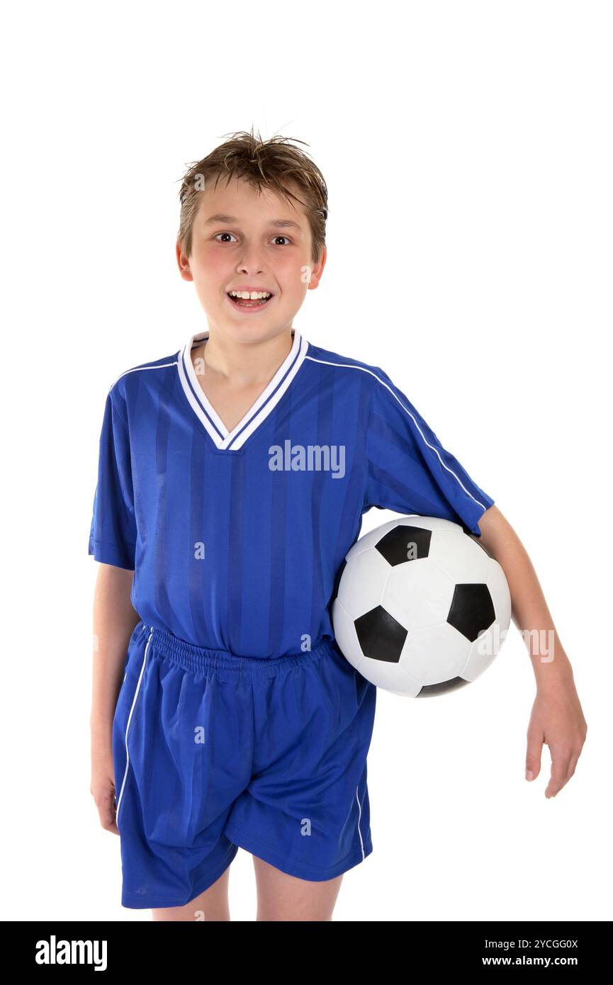 Boy in soccer uniform Stock Photo - Alamy